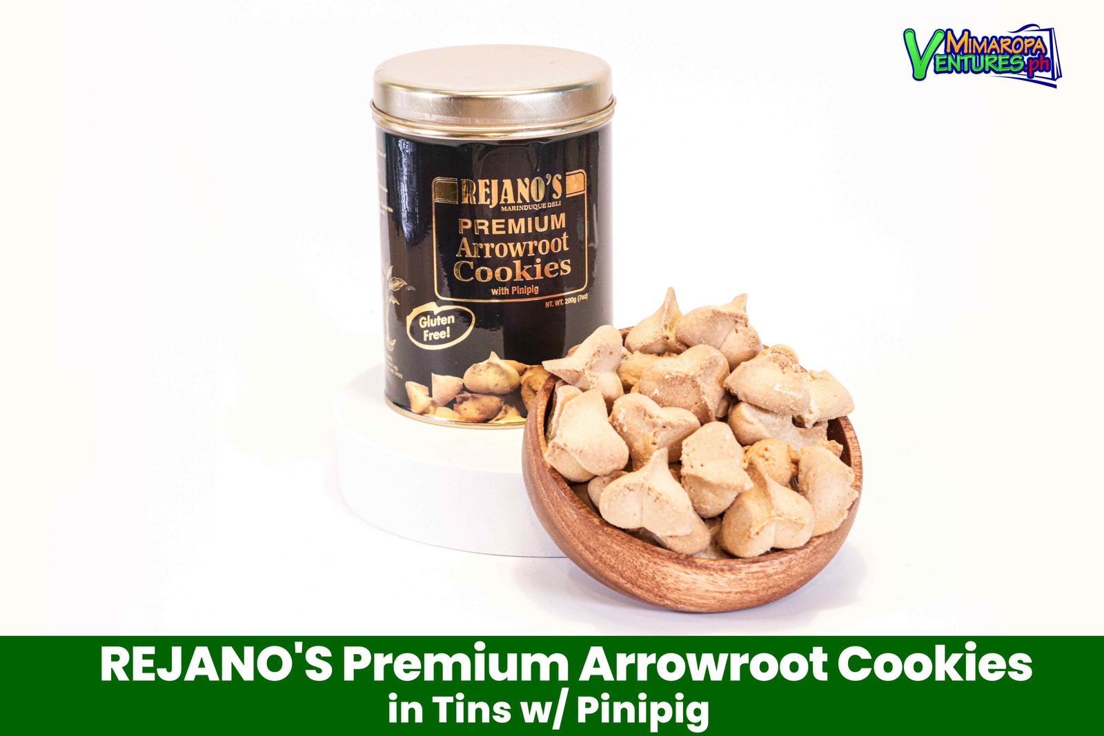 MIMAROPA Ventures | REJANO'S Premium Arrowroot Cookies in Tins w/ Pinipig
